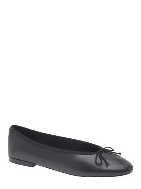 Mango Leather Ballet Flats - Black