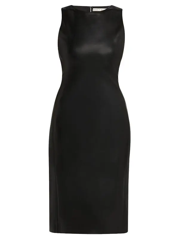 Alice + Olivia Wynell Vegan Leather Dress - Black
