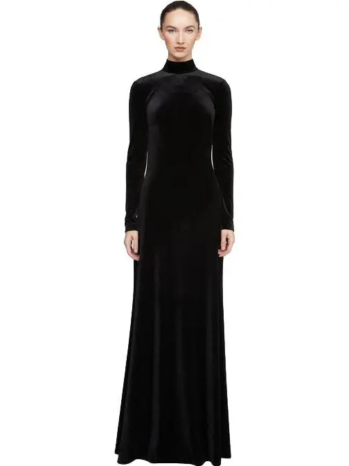 Halston Kaia Velvet Gown - Black