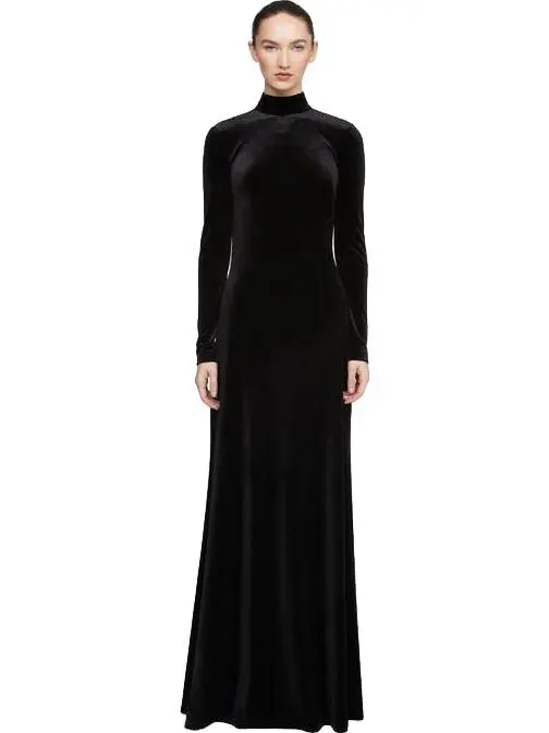 Halston Kaia Velvet Gown - Black