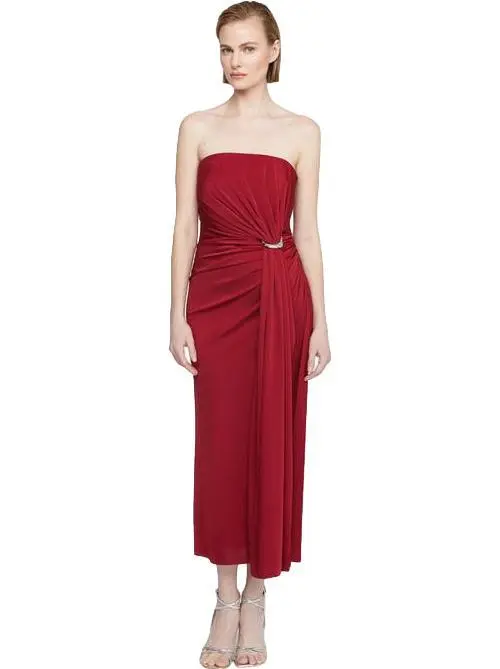 Halston Nadia Jersey Midi Dress - Ruby
