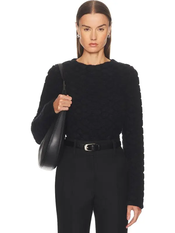 Gabriela Hearst Tansey Heavy Knit Sweater - Black