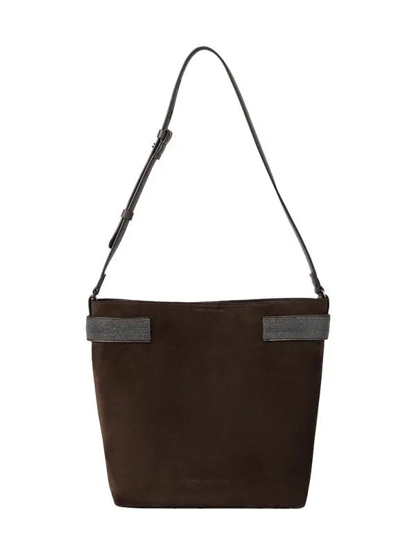 Brunello Cucinelli Suede Essence Bucket Bag - Pine Cone Brown