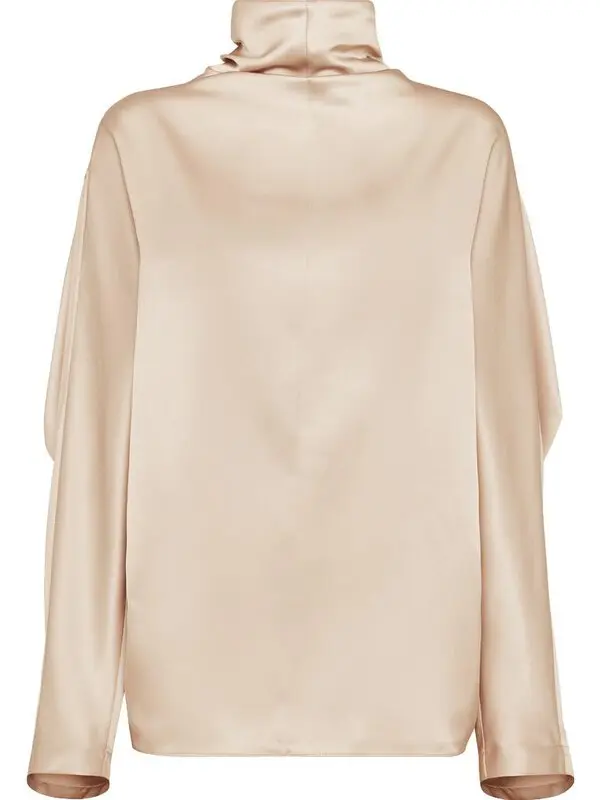 Brunello Cucinelli Double Silk Satin Blouse - Buff