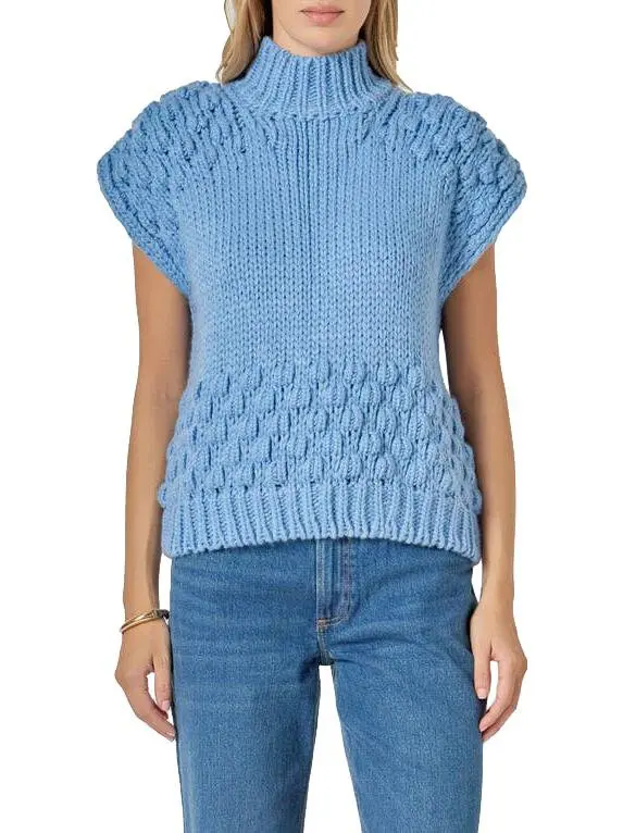 English Factory Bubble Turtleneck Sweater - Blue