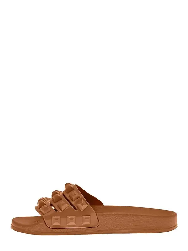 Carmen Sol Carmensita Studded Slide-on Sandals - Tan