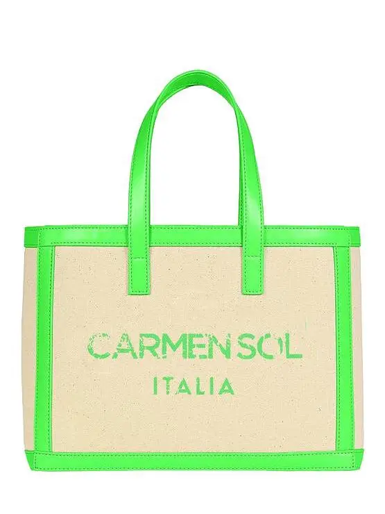 Carmen Sol Venezia Mini Tote Bag - Neon Green