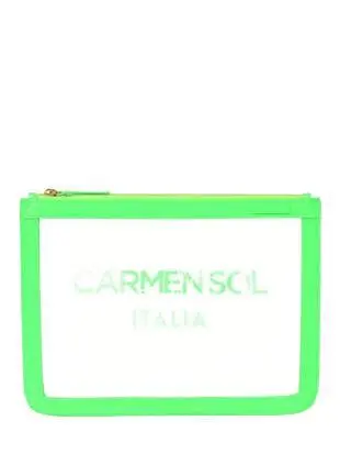 Carmen Sol Firenze Clear Pochette - Neon Green