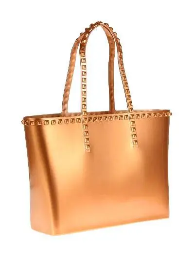Carmen Sol Seba Studded Jelly Tote Bag - Rose Gold