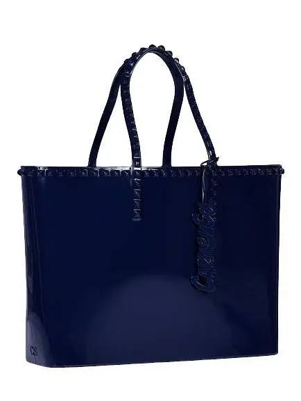 Carmen Sol Angelica Studded Tote Bag - Navy Blue