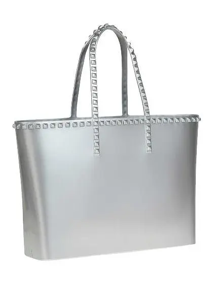 Carmen Sol Angelica Studded Tote Bag - Silver