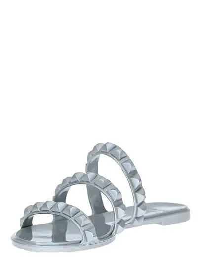 Carmen Sol Maria 3 Studded Strap Sandals - Silver