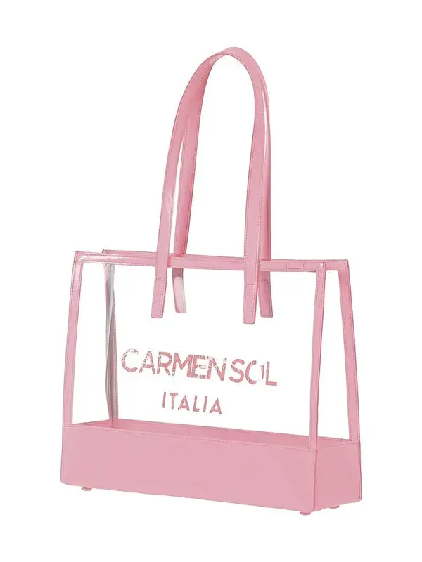Carmen Sol Clear Tote Bag - Baby Pink