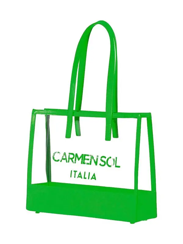 Carmen Sol Clear Tote Bag - Neon Green