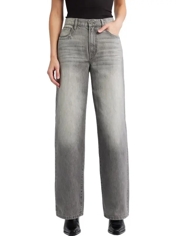 HIDDEN JEANS Oversized Baggy Wide-leg Jeans - Grey