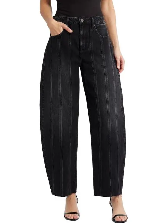 HIDDEN JEANS Seamed Ankle Barrel Leg Jeans - Black