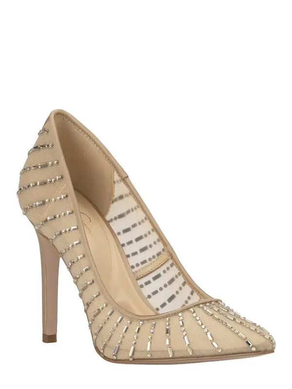 Jessica Simpson Piviano Pointed Toe Pumps - Champagne Finmsh