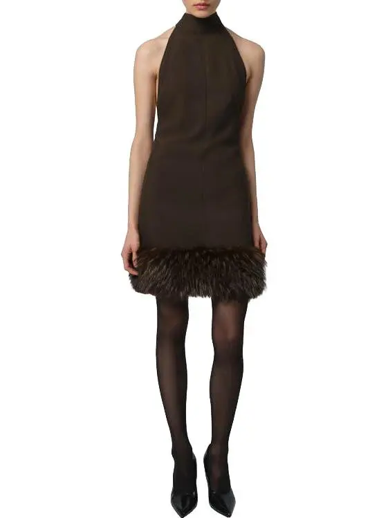 Apparis Matisse Halter Neck Minidress - Dark Brown/dark Brown