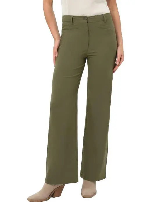 Anatomie Greyson Mid-weight Stretch Wide Leg Pant - Olive Green