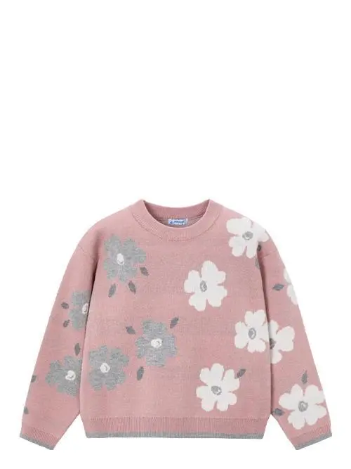 MAYORAL Girls' Jacquard Knit Sweater - Pink