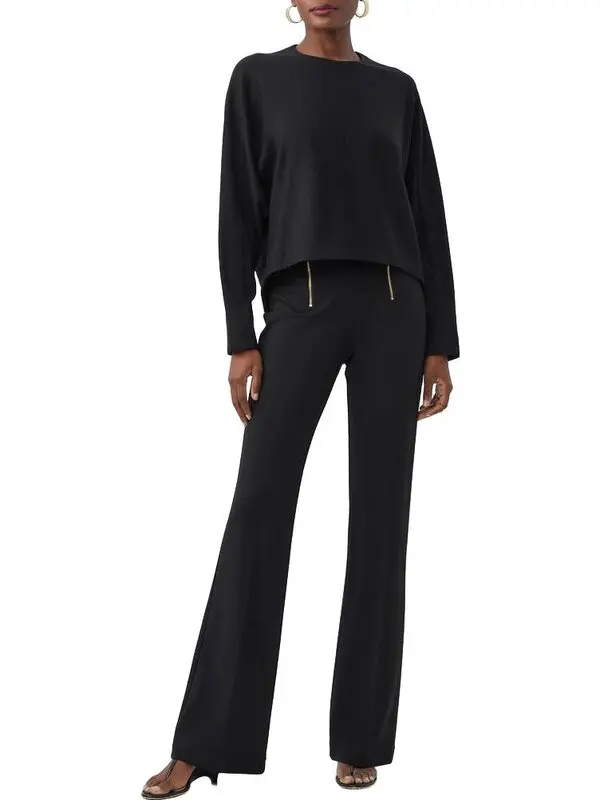 Trina Turk Marsa Long Sleeve Ponte Top - Black