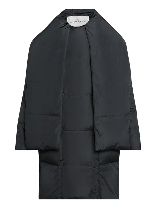 Moncler X Qiu Hao Gaoya Long Down Coat With Detachable Scarf - Black