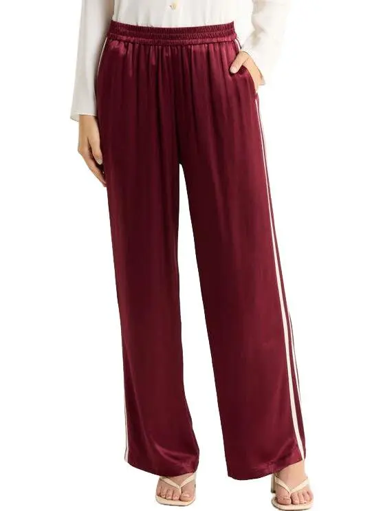 Rails Merida Pleated Satin Pants - Garnet