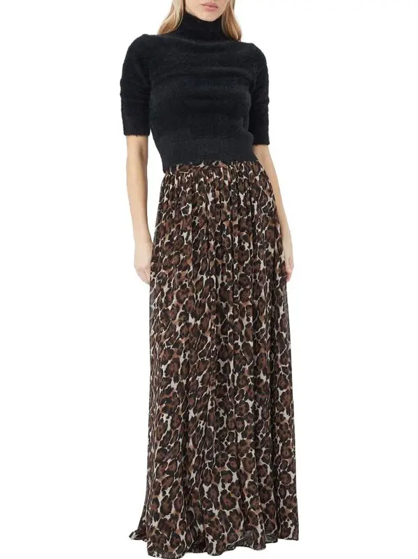 Trina Turk Leopard Print Maxi Skirt - Multi