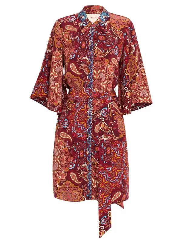 Figue Pamela Medallion-print Mini Shirtdress - Kaleidosco