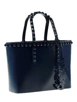 Carmen Sol Grazia Studded Tote Bag - Navy Blue