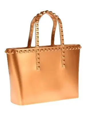 Carmen Sol Grazia Studded Tote Bag - Rose Gold