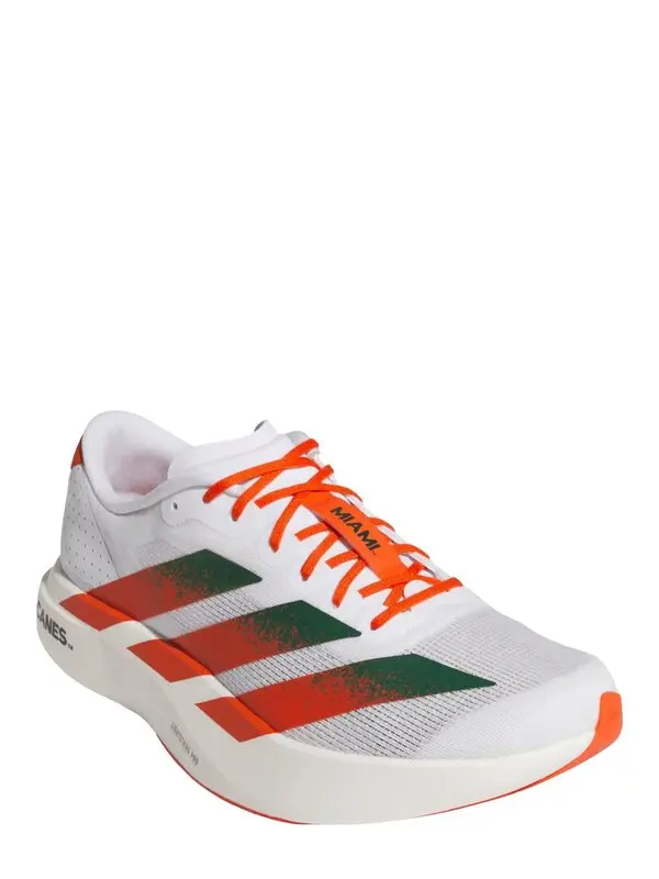 Adidas Miami Hurricanes Adizero Evolution Sl Running Sneakers - White