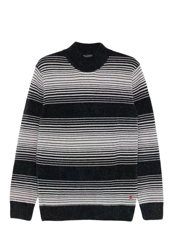 Liu Jo Striped Mock-neck Sweater - Black