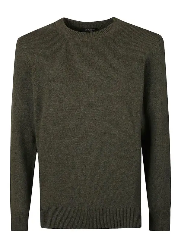 ARAGONA Round Neck Cashmere Sweater - Green