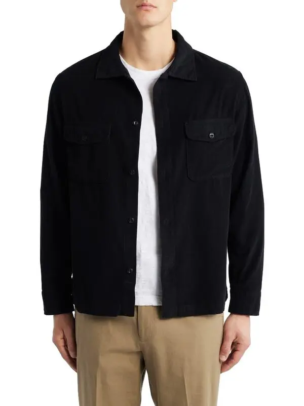 MERZ B. SCHWANEN Lightweight Corduroy Shirt Jacket - Deep Black