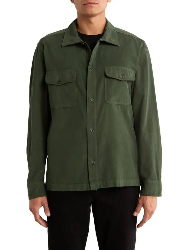 MERZ B. SCHWANEN Lightweight Corduroy Shirt Jacket - Forest