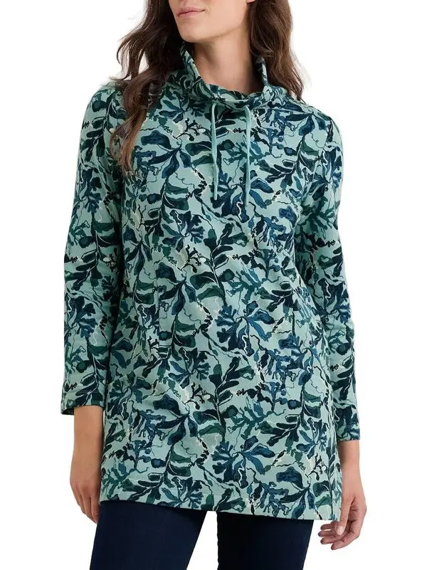SEASALT CORNWALL Formative Floral Tunic - Floating Fronds Sardine