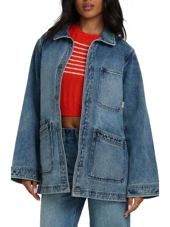 BILLABONG Oversized Denim Chore Coat - Atlantic Deep