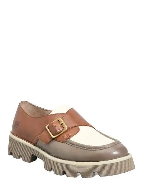 BØRN Spectator Monk Strap Shoe - Grey Brown Leather Combo