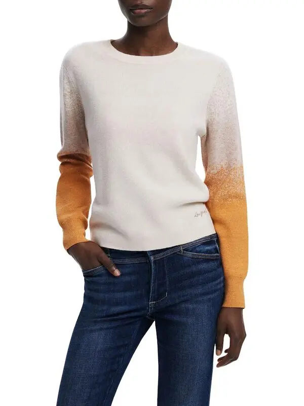 Desigual Ombré Crewneck Sweater - Beige