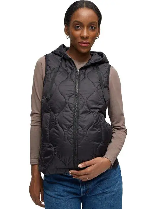 Ingrid & Isabel Quilted Maternity Vest - Black