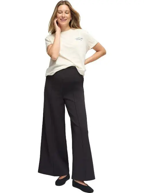 Ingrid & Isabel® Maternity Flare Ponte Pant - Black