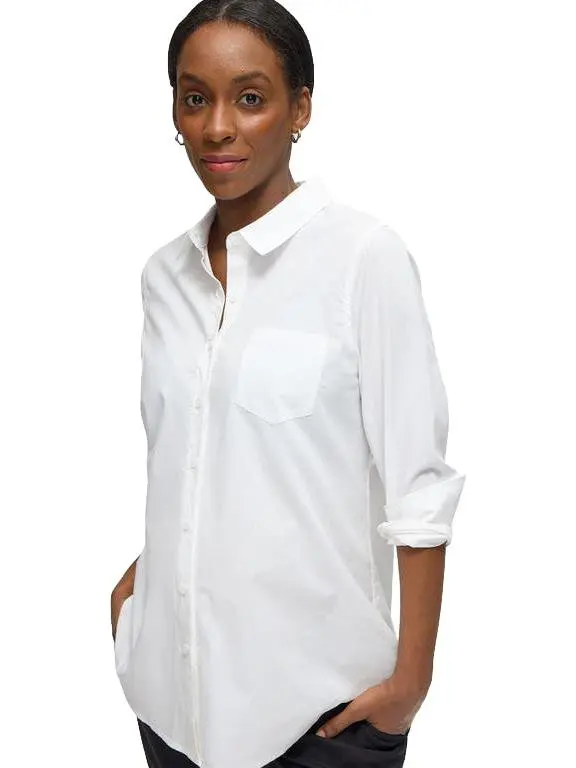 Ingrid & Isabel Maternity Poplin Button Down - White