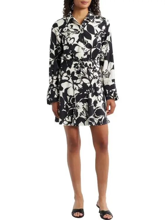 Sam Edelman Stencil Floral Shirtdress - Black/white