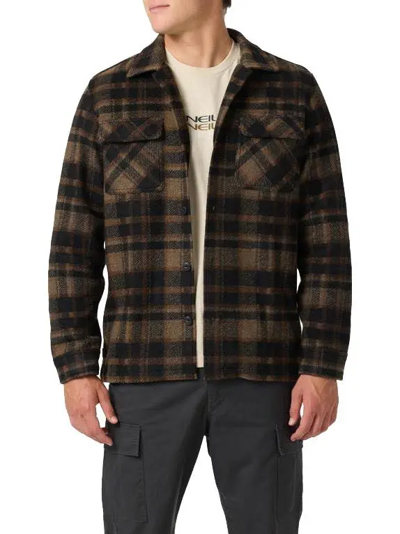 O'Neill Plaid Flannel Shirt Jacket - Black