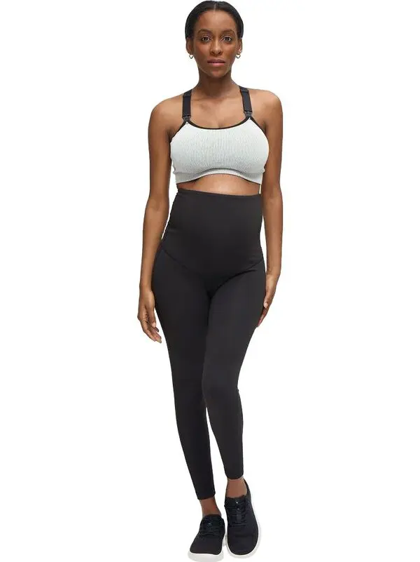 Ingrid & Isabel® Seamless Nursing Maternity Sports Bra - Black White Combo