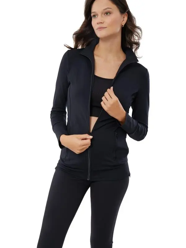 Ingrid & Isabel Active Side Zip Maternity Jacket - Black