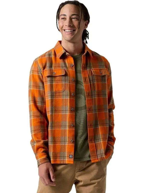 BACKCOUNTRY Venture Midweight Flannel Shirt - Boundary Orange Drifter Plaid
