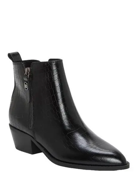 Lucky Brand Ailein Pointed Toe Bootie - Black Crinkle