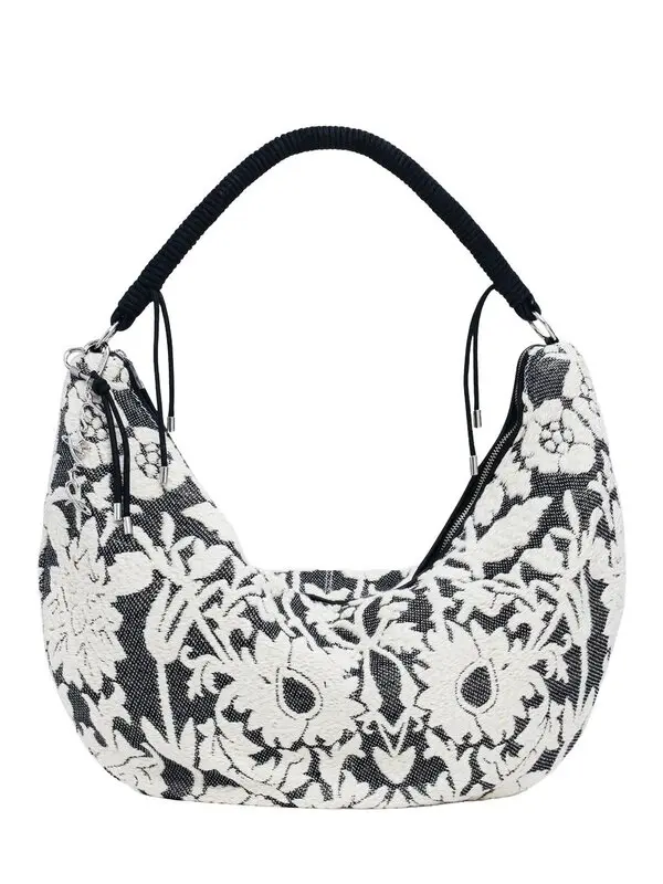 Desigual Floral Embroidered Shoulder Bag - Black